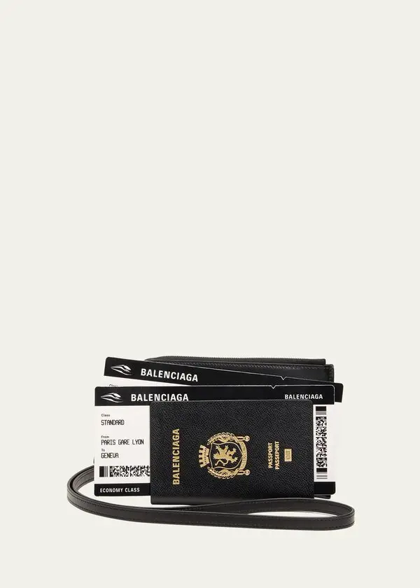Balenciaga Passport Zip Wallet With Strap