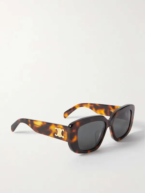 Celine Triomphe Rectangular Sunglasses - Tortoiseshell