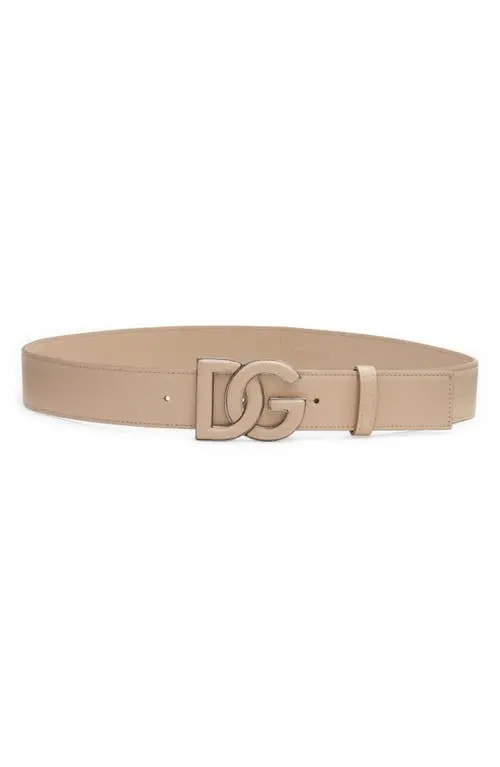 Dolce & Gabbana Dg Logo Buckle Leather Belt - Sabbia 3