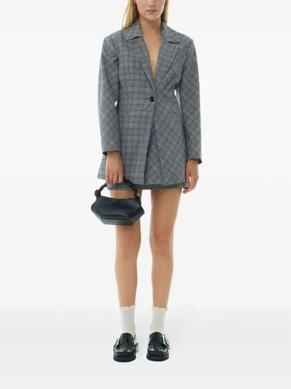 GANNI Check Mix Single-breasted Blazer