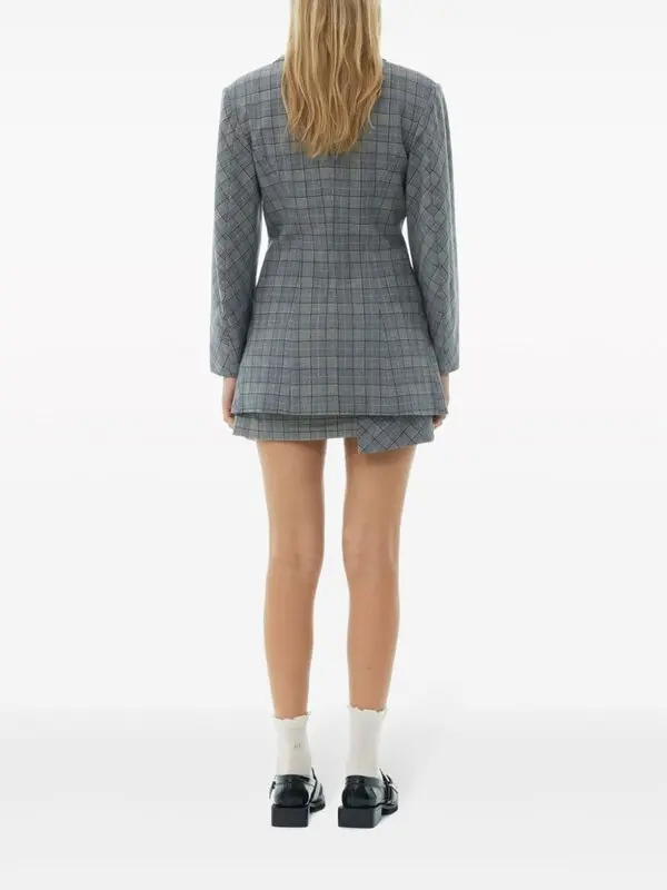 GANNI Check Mix Single-breasted Blazer