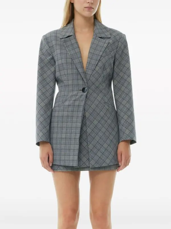 GANNI Check Mix Single-breasted Blazer