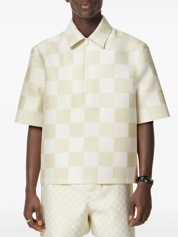 Versace Checked Zip-up Top