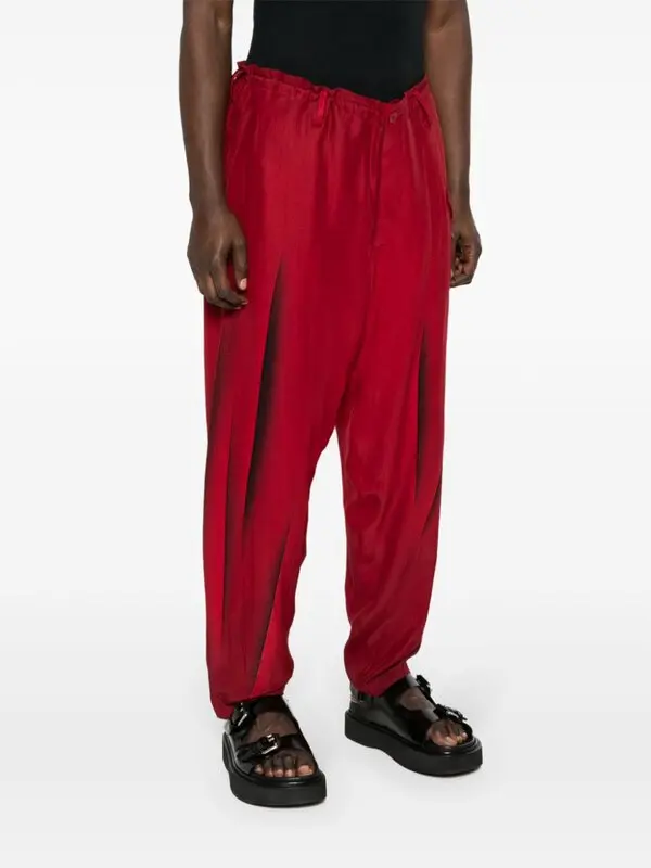 Yohji Yamamoto Abstract-print Silk Trousers