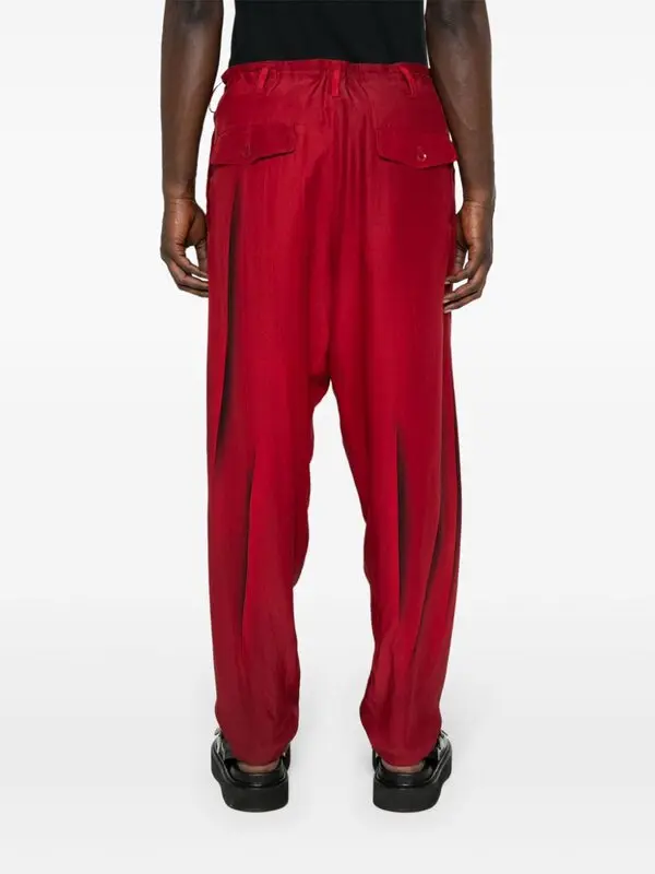 Yohji Yamamoto Abstract-print Silk Trousers