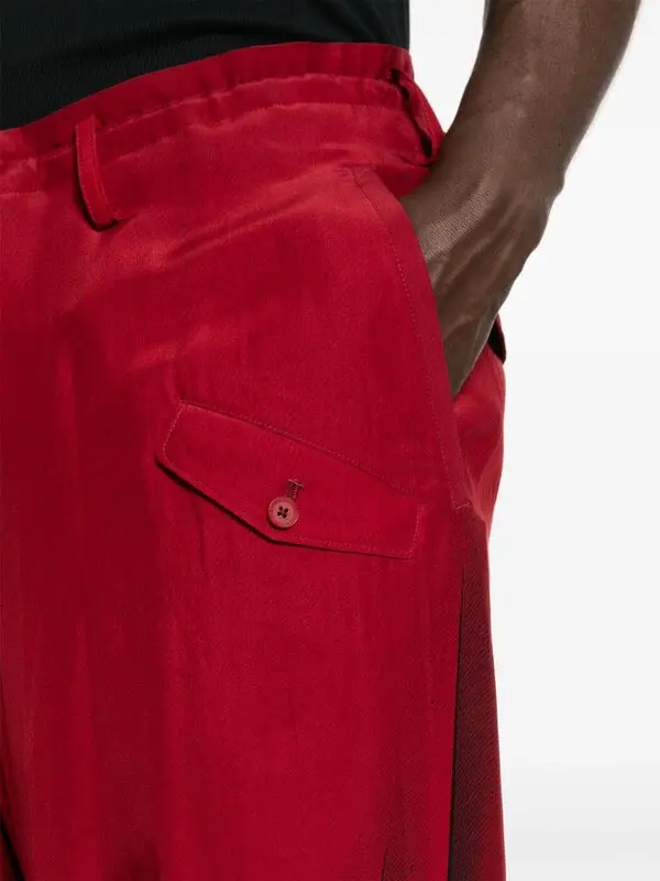Yohji Yamamoto Abstract-print Silk Trousers