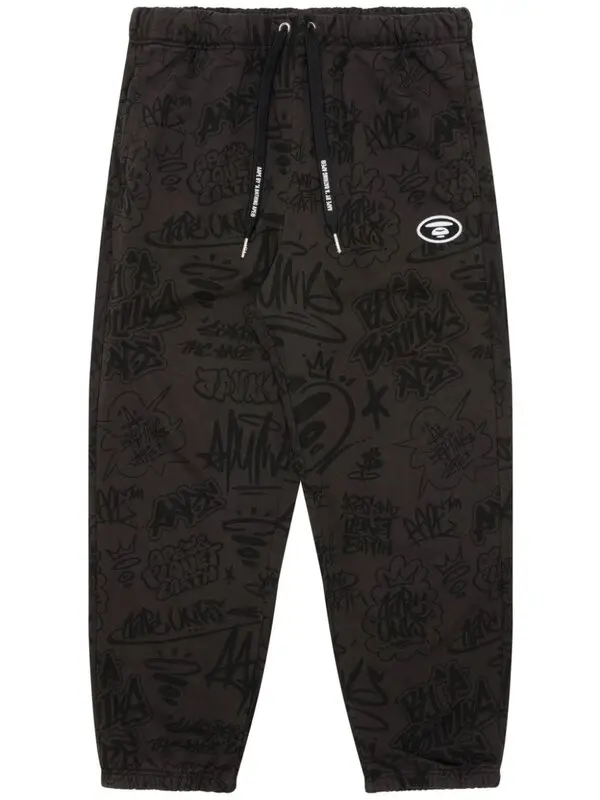 AAPE BY *A BATHING APE Graffiti-print Track Pants - Brown
