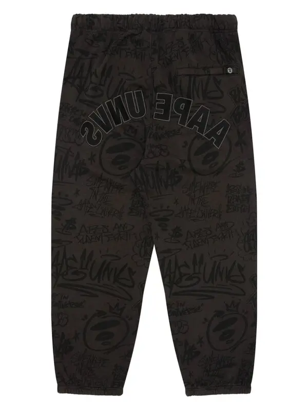 AAPE BY *A BATHING APE Graffiti-print Track Pants - Brown