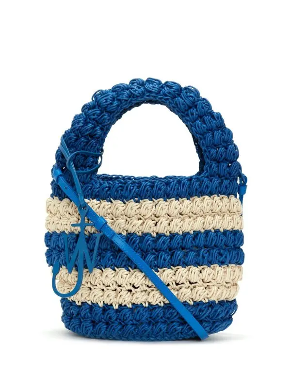 JW Anderson Anchor Striped Crochet Clutch Bag - Blue