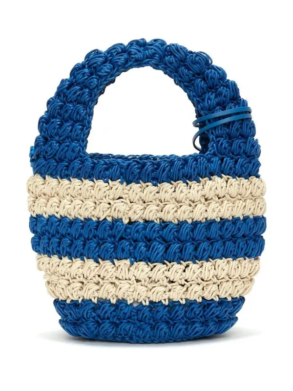 JW Anderson Anchor Striped Crochet Clutch Bag - Blue