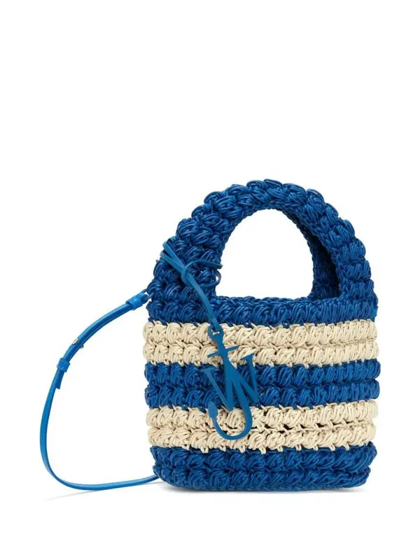 JW Anderson Anchor Striped Crochet Clutch Bag - Blue