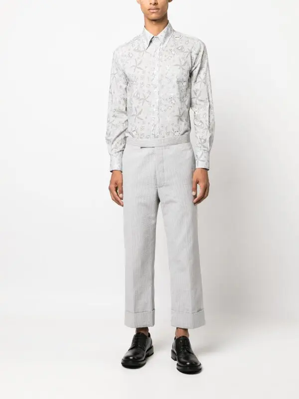 Thom Browne Printed Cotton Shirt - Grey