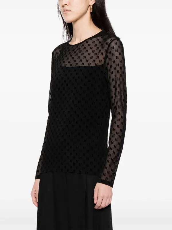 Karl Lagerfeld Monogram-mesh T-shirt