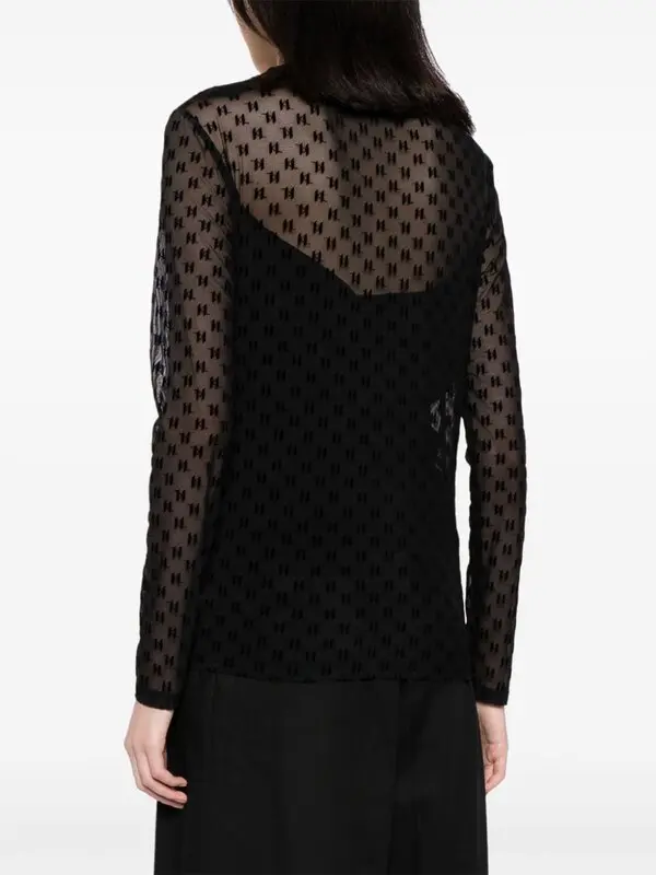 Karl Lagerfeld Monogram-mesh T-shirt