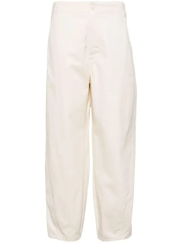 YVES SALOMON High-waist Tapered Trousers - White