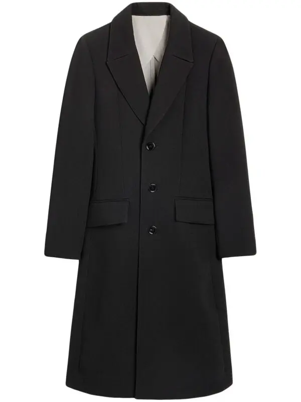Ami Single-breasted Virgin-wool Coat - Black