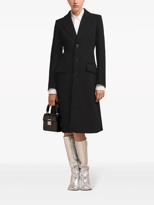 Ami Single-breasted Virgin-wool Coat - Black