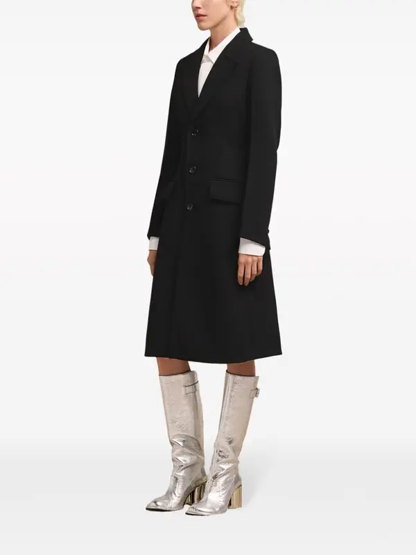 Ami Single-breasted Virgin-wool Coat - Black