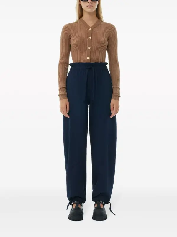 GANNI Elasticated-waist Trousers - Blue