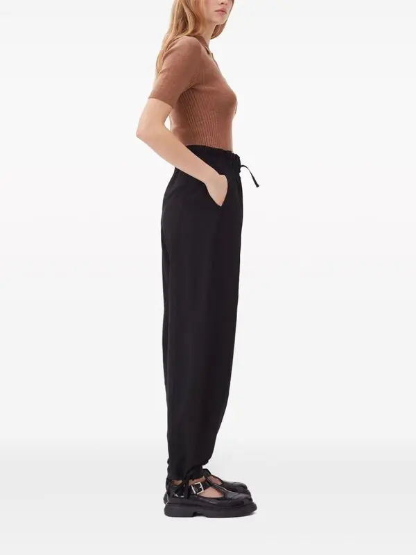 GANNI Drawstring-waist Trousers - Black