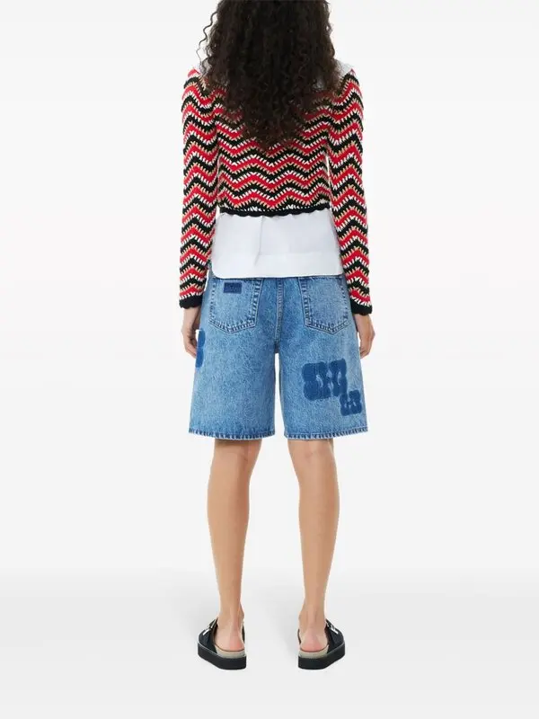 GANNI Cropped Crochet Cardigan