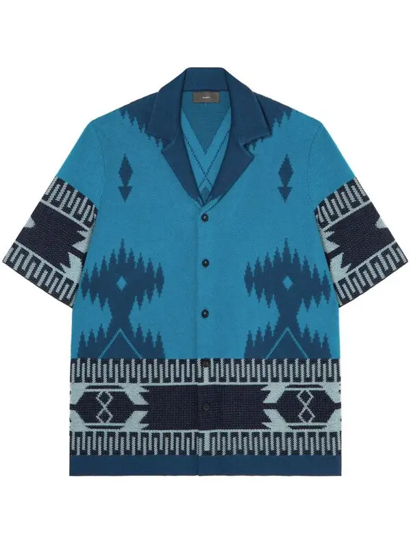 Alanui Icon Jacquard Piqué Shirt - Blue