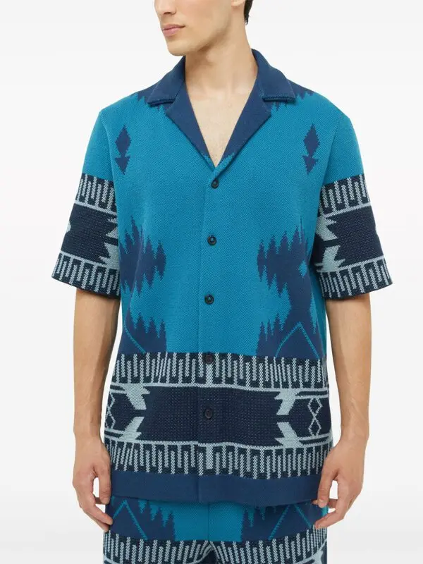 Alanui Icon Jacquard Piqué Shirt - Blue