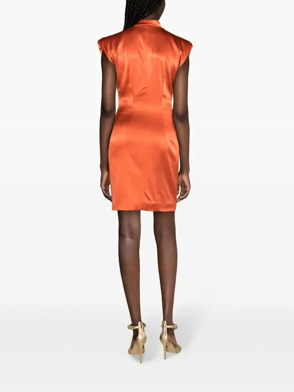 GENNY Shawl-collar Satin Minidress