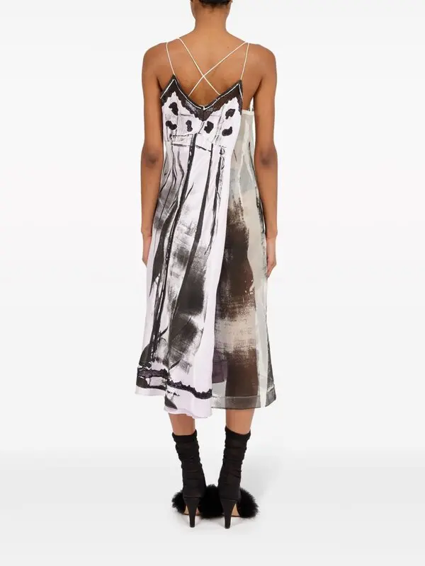 MAISON MARGIELA Freeze-frame Silk Midi Dress - Grey