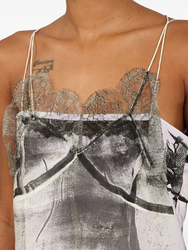 MAISON MARGIELA Freeze-frame Silk Midi Dress - Grey