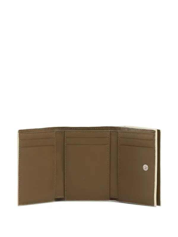 Marni Leather Trifold Wallet With Mending-embroidery - White