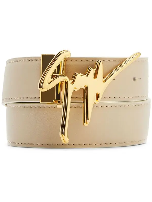 GIUSEPPE ZANOTTI Logo-lettering Belt - Neutrals
