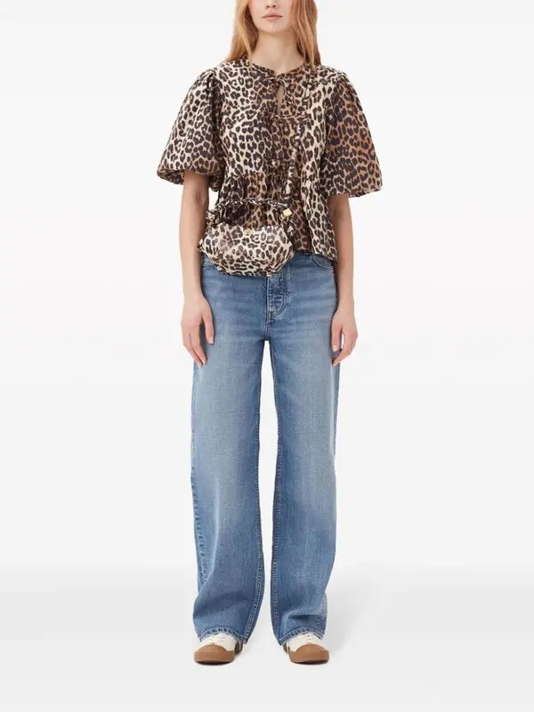 GANNI Leopard-print Blouse