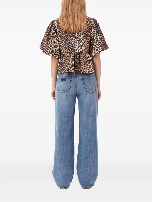 GANNI Leopard-print Blouse