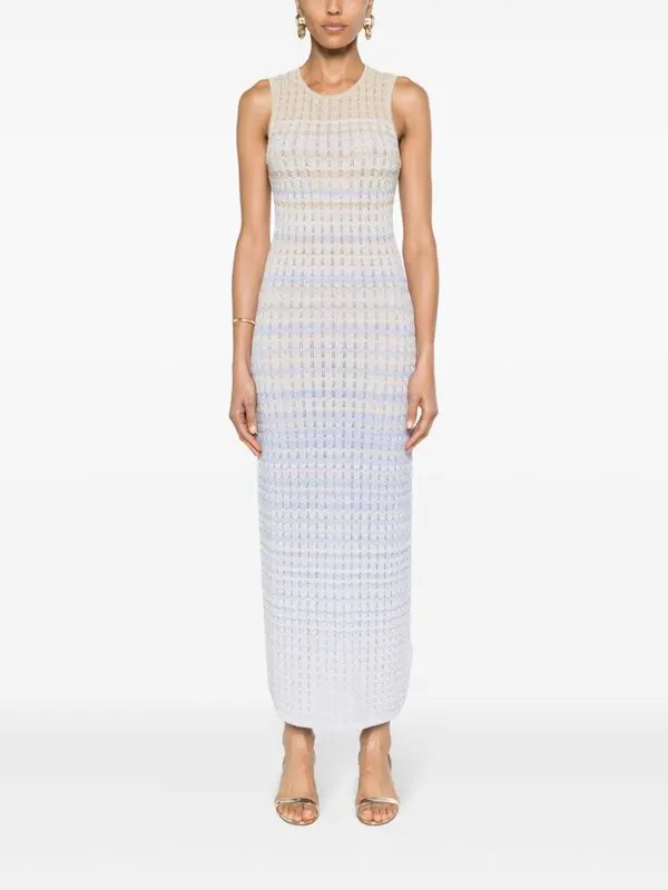 Sandro Zade Chevron-Knit Maxi Dress In Blue - 30% Off | Editorialist