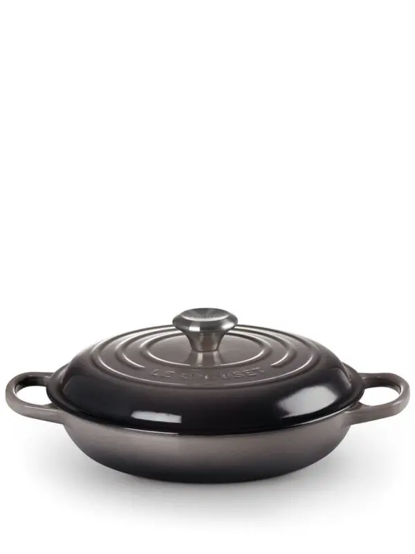 LE CREUSET Shallow Cast Iron Casserole Dish - Grey