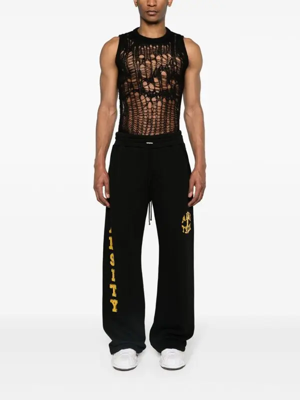 Amiri Flocked-logo Cotton Track Pants