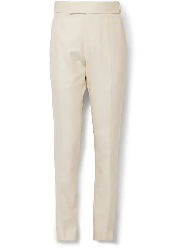 TOM FORD Atticus Slim-fit Tapered Silk-canvas Suit Trousers