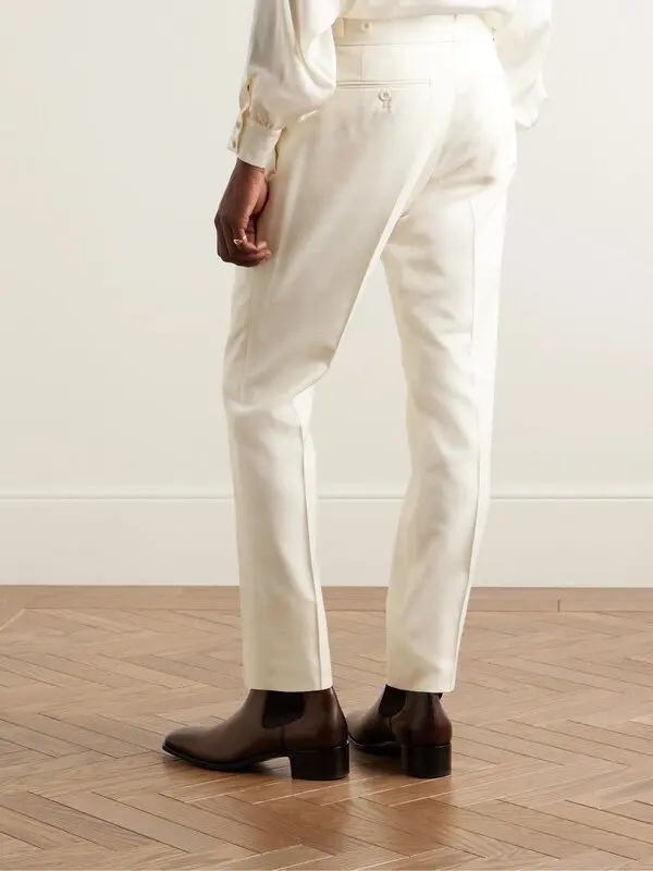 TOM FORD Atticus Slim-fit Tapered Silk-canvas Suit Trousers
