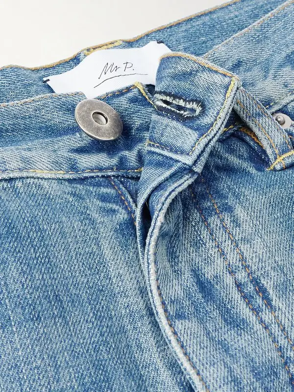 Mr P. Straight-leg Organic Selvedge Jeans - Blue