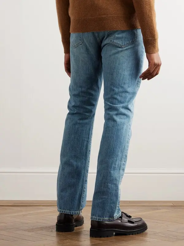 Mr P. Straight-leg Organic Selvedge Jeans - Blue