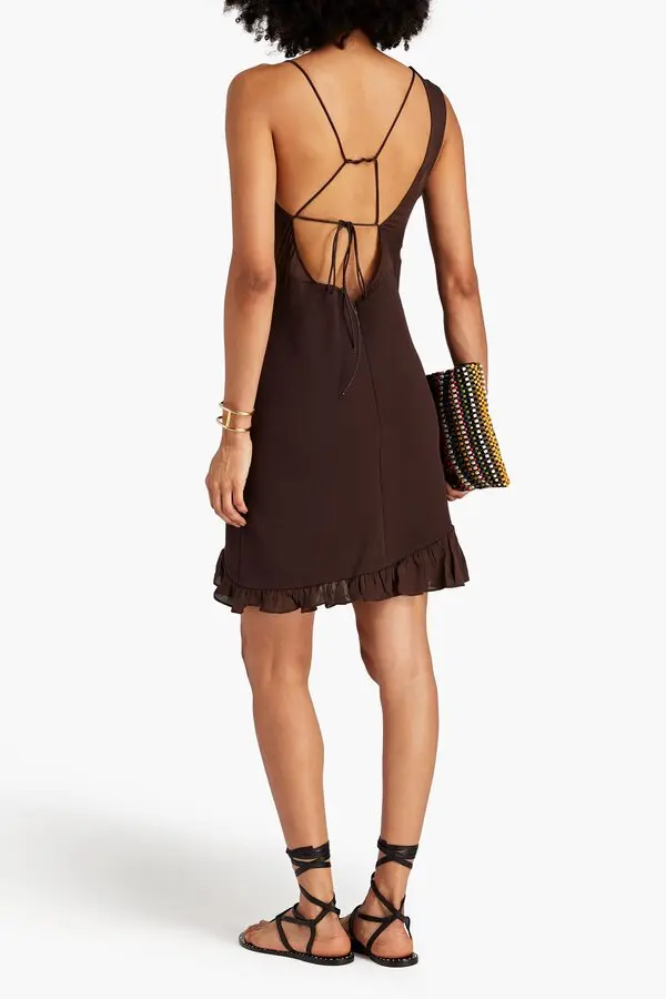 Asymmetric Ruffled Mini Dress