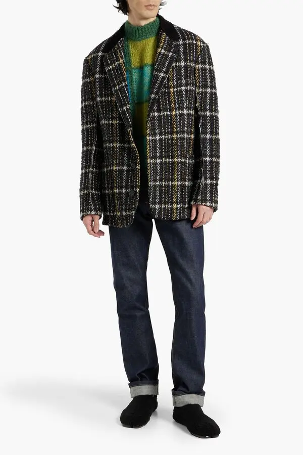 Marni Checked Woolblend Tweed Blazer