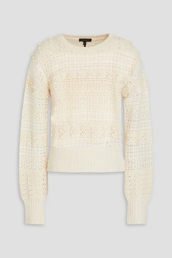 Rag & Bone Pointelle-knit Wool-blend Sweater