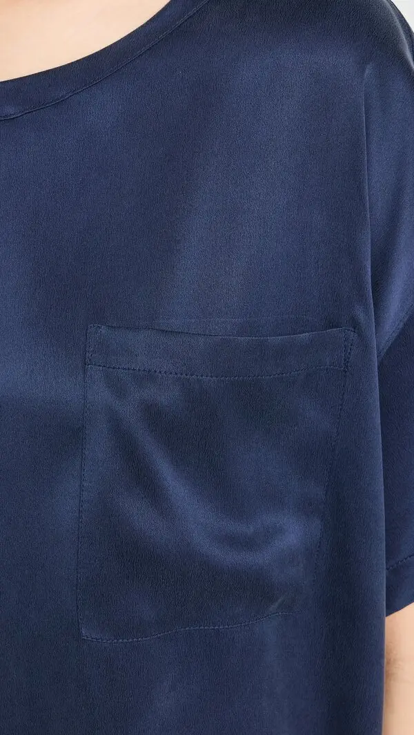 Lunya Washable Silk Oversized Sleep Tee - Deep Blue