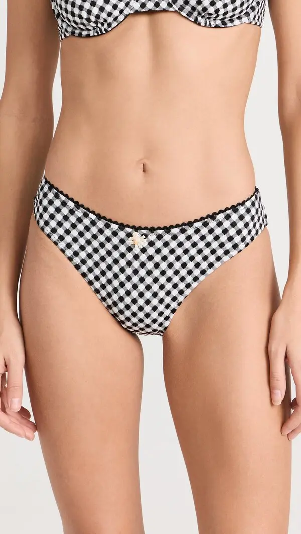 Solid & Striped The Daphne Bikini Bottoms - Blackout X Marshmallow