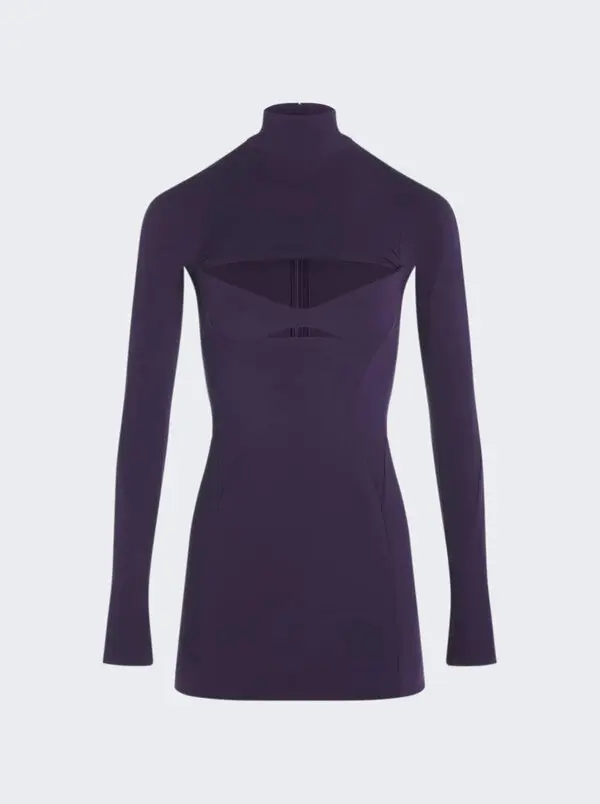 MUGLER Cut-out Mini Dress - Dark Violet