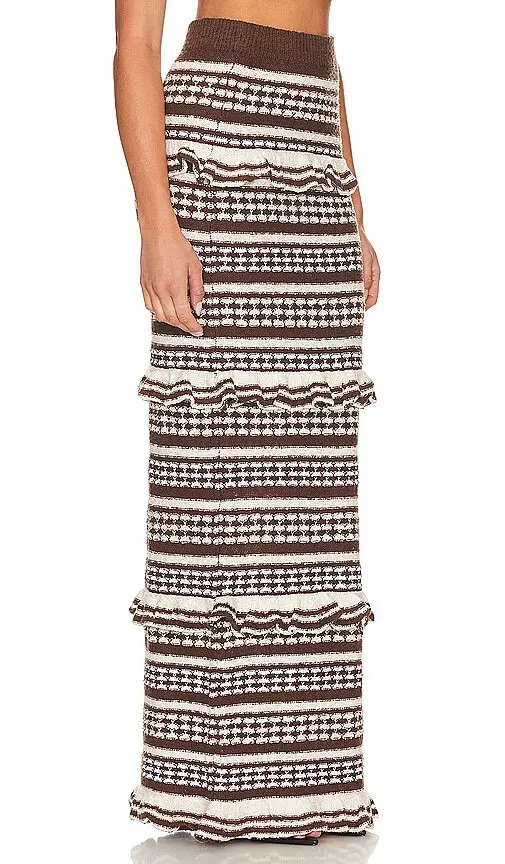 Tularosa Kaely Maxi Skirt - Brown & Ivory