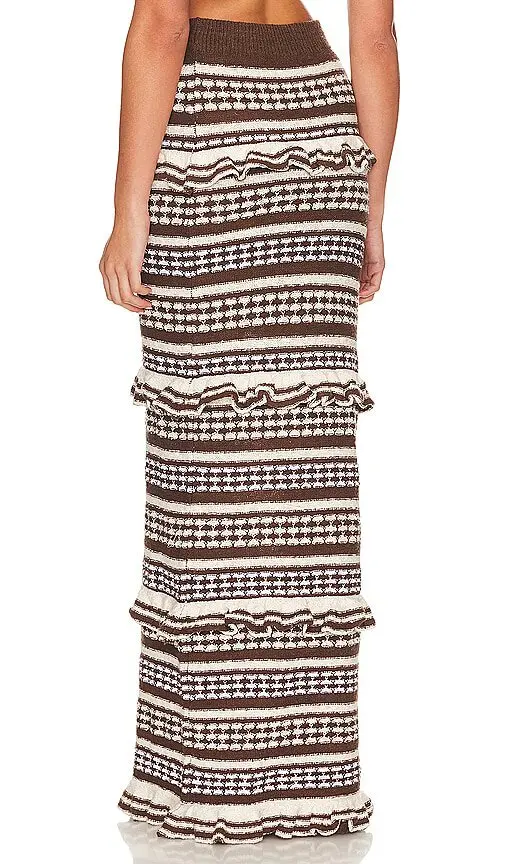 Tularosa Kaely Maxi Skirt - Brown & Ivory