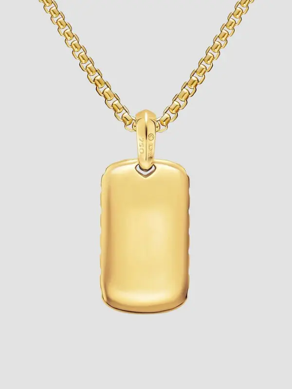 David Yurman Chevron Tag In 18k Yellow Gold - Diamond